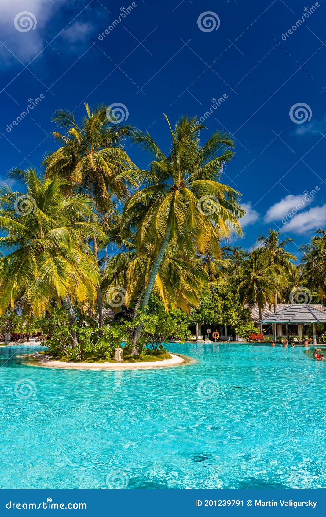 Beautiful Summer Beach Paradise with Sandy Beach and Villas Stock Image ...