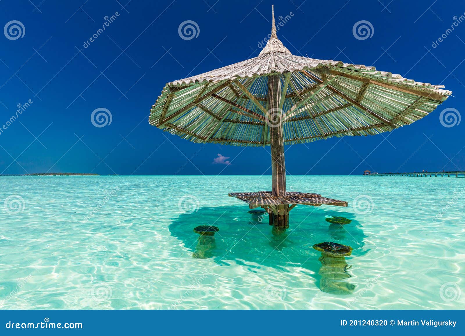 Beautiful Summer Beach Paradise with Sandy Beach and Villas Stock Photo ...