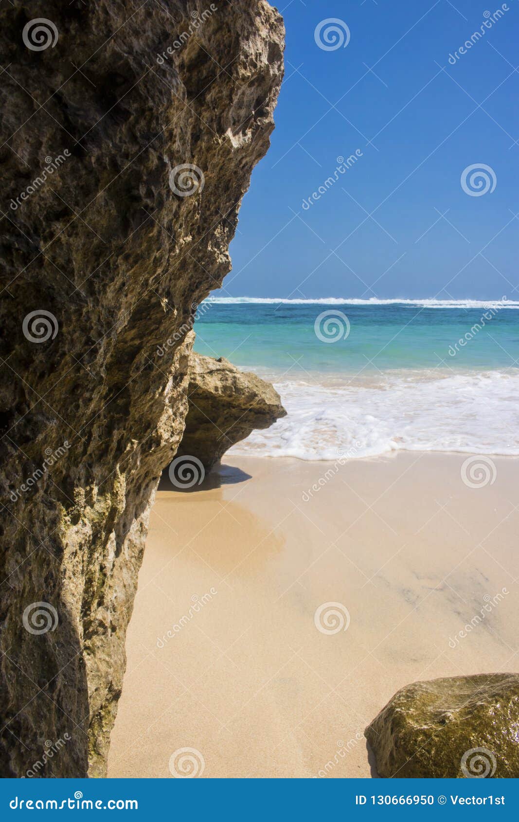 Beautiful Summer Beach View Stock Photo - Image of beach, rock: 130666950