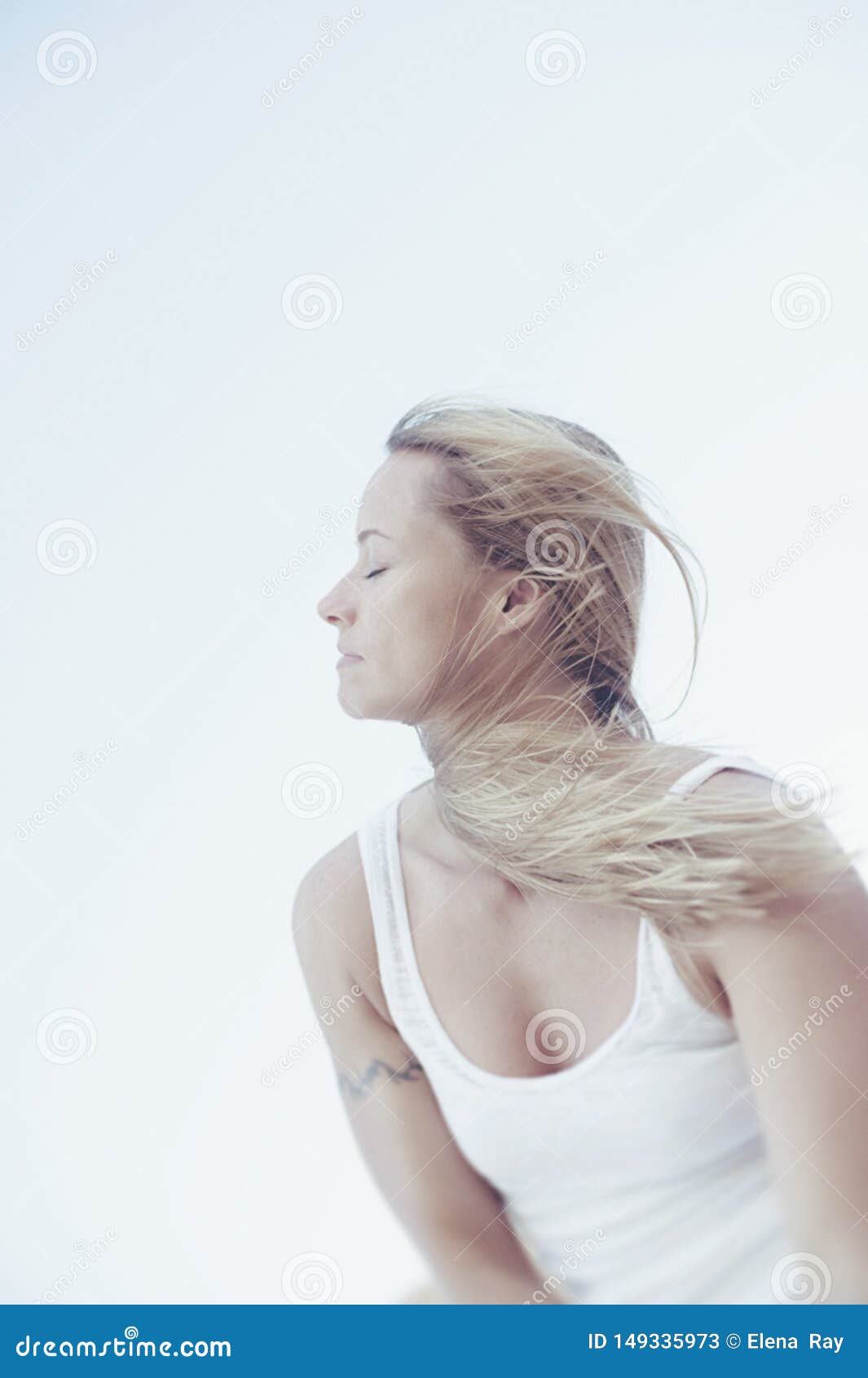 Woman And Wind Stock Image Image Of Girl Blowing Adversity 149335973