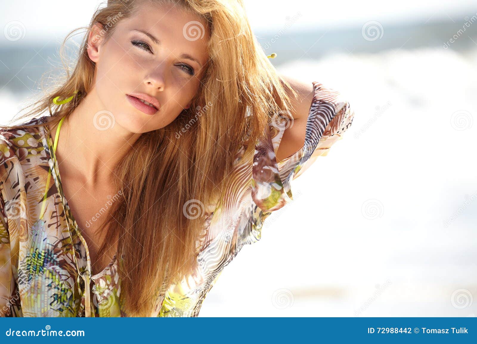 Beautiful Summer Girl on Beach Stock Photo - Image of portrait, resort ...