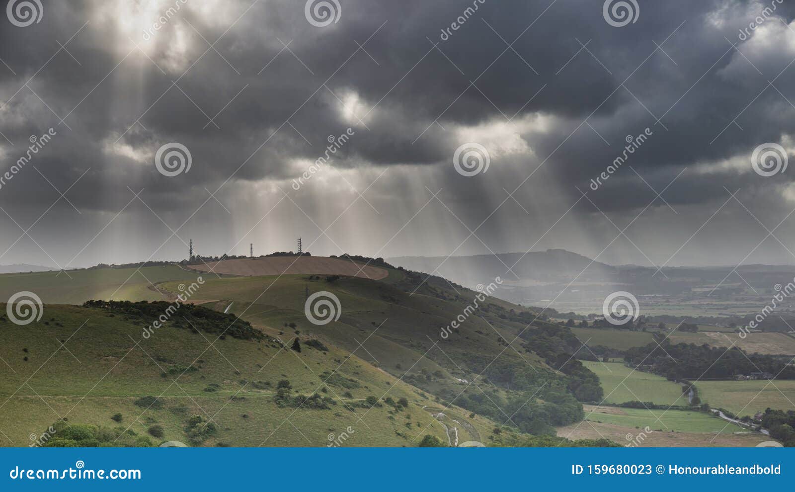 Stunning Summer Landscape Image of Escarpment with Dramatic Storm ...