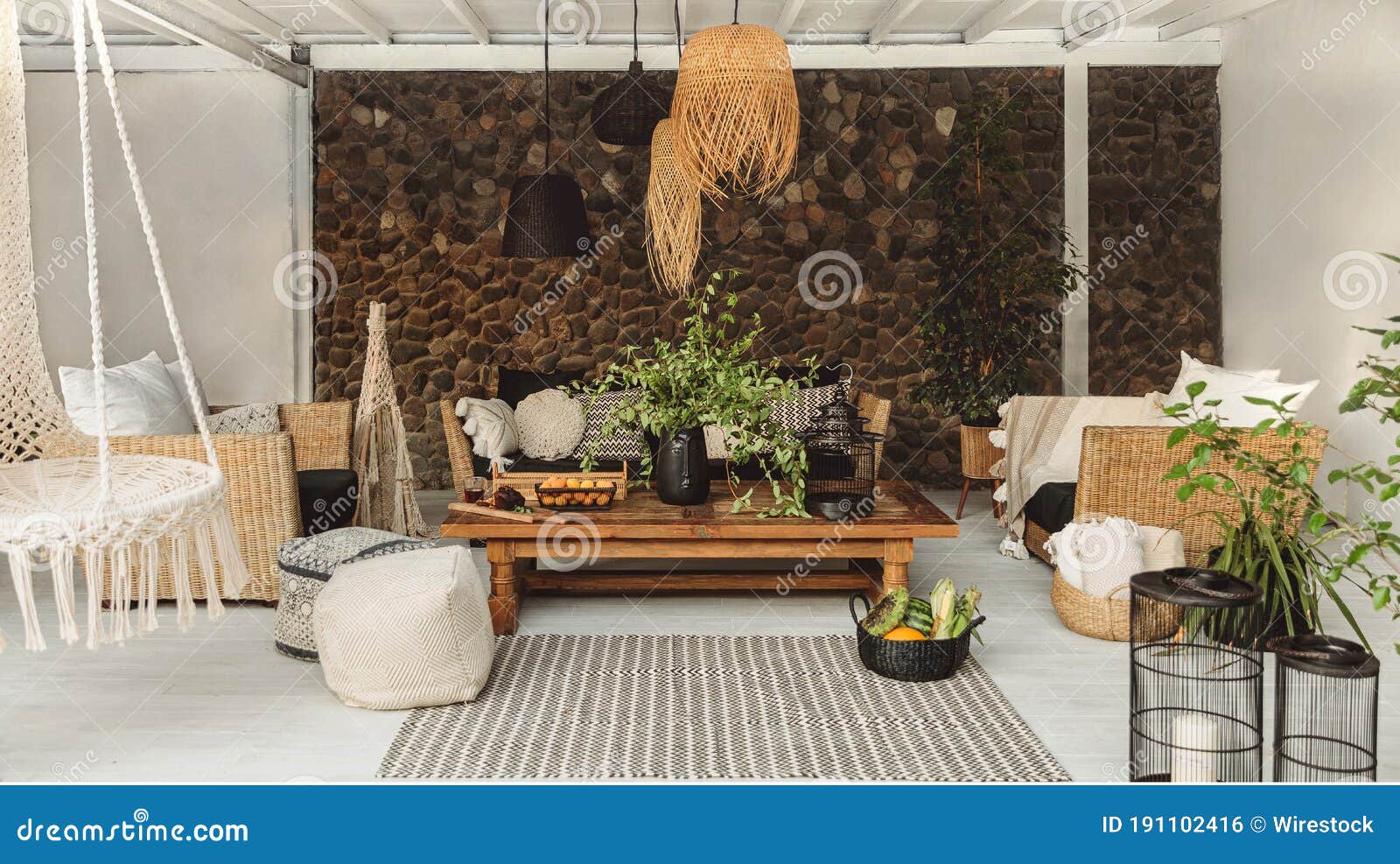 Beautiful Summer Modern Home Interior Design Stock Photo - Image of ...