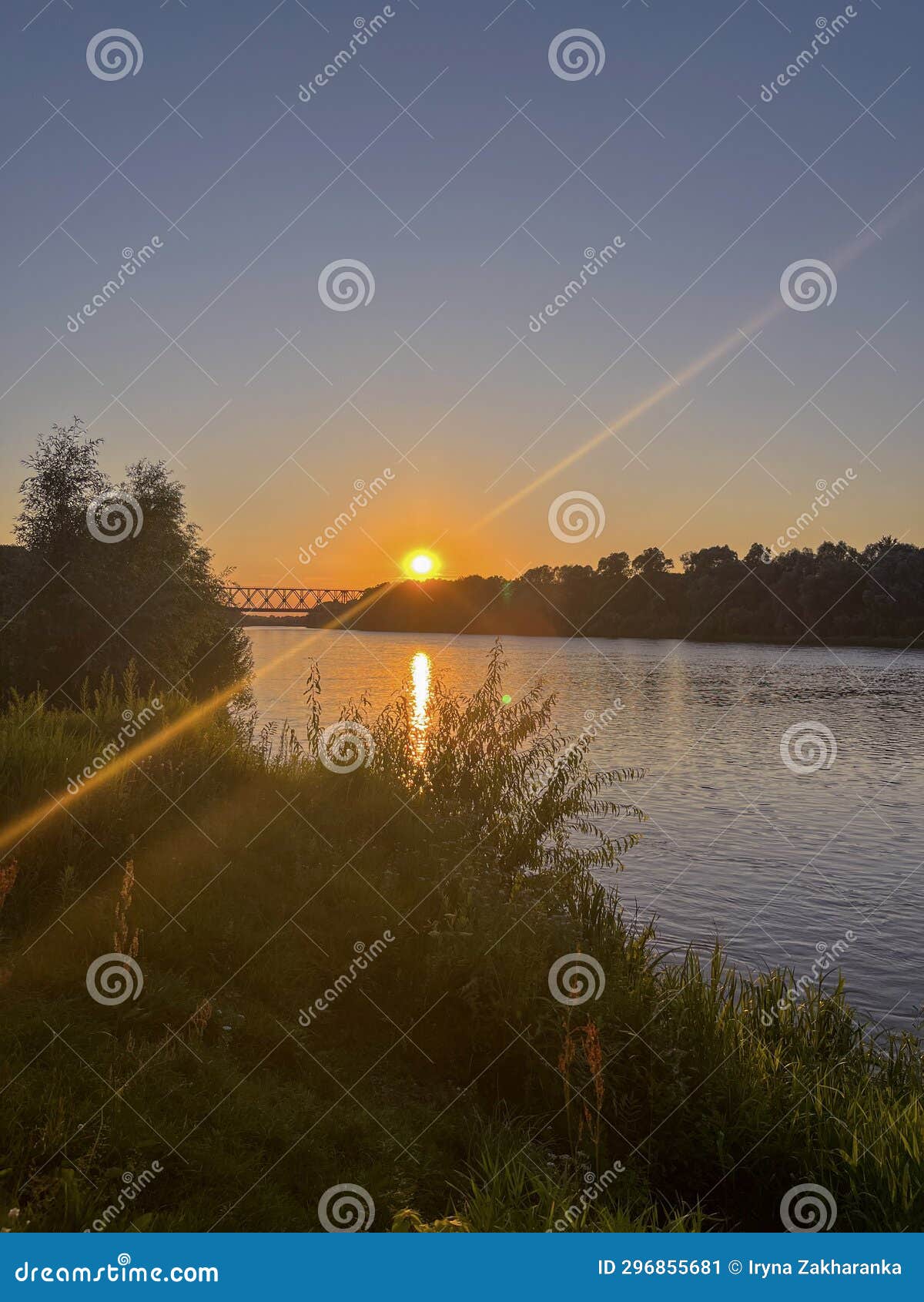 A Beautiful Summer Sunset Over the Berezina River Stock Image - Image ...
