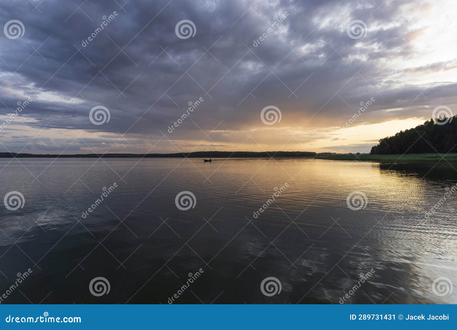 Beautiful Summer Sunset Over the Lake Stock Image - Image of nature ...