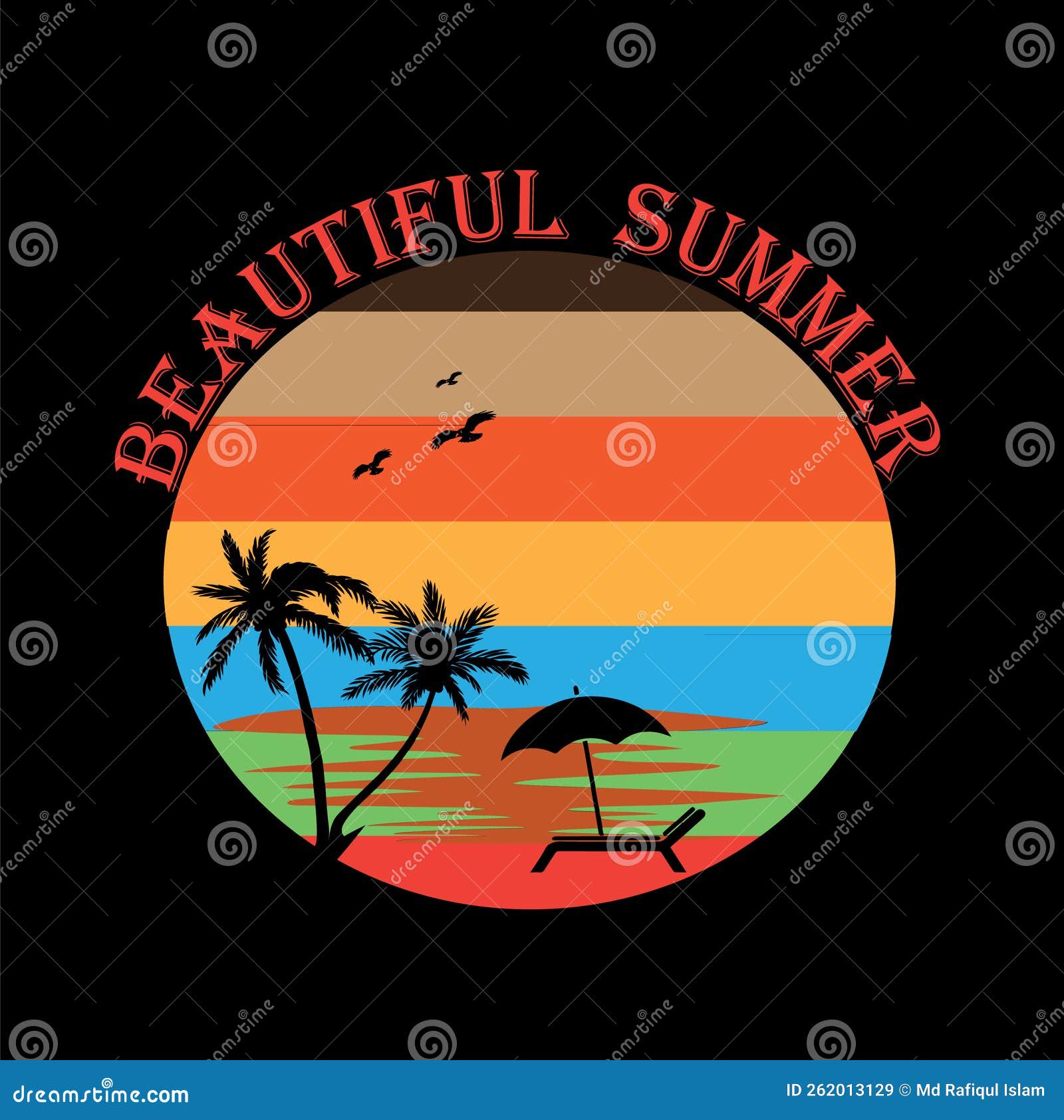 Beautiful Summer- SVG Vector Design Stock Vector - Illustration of ...