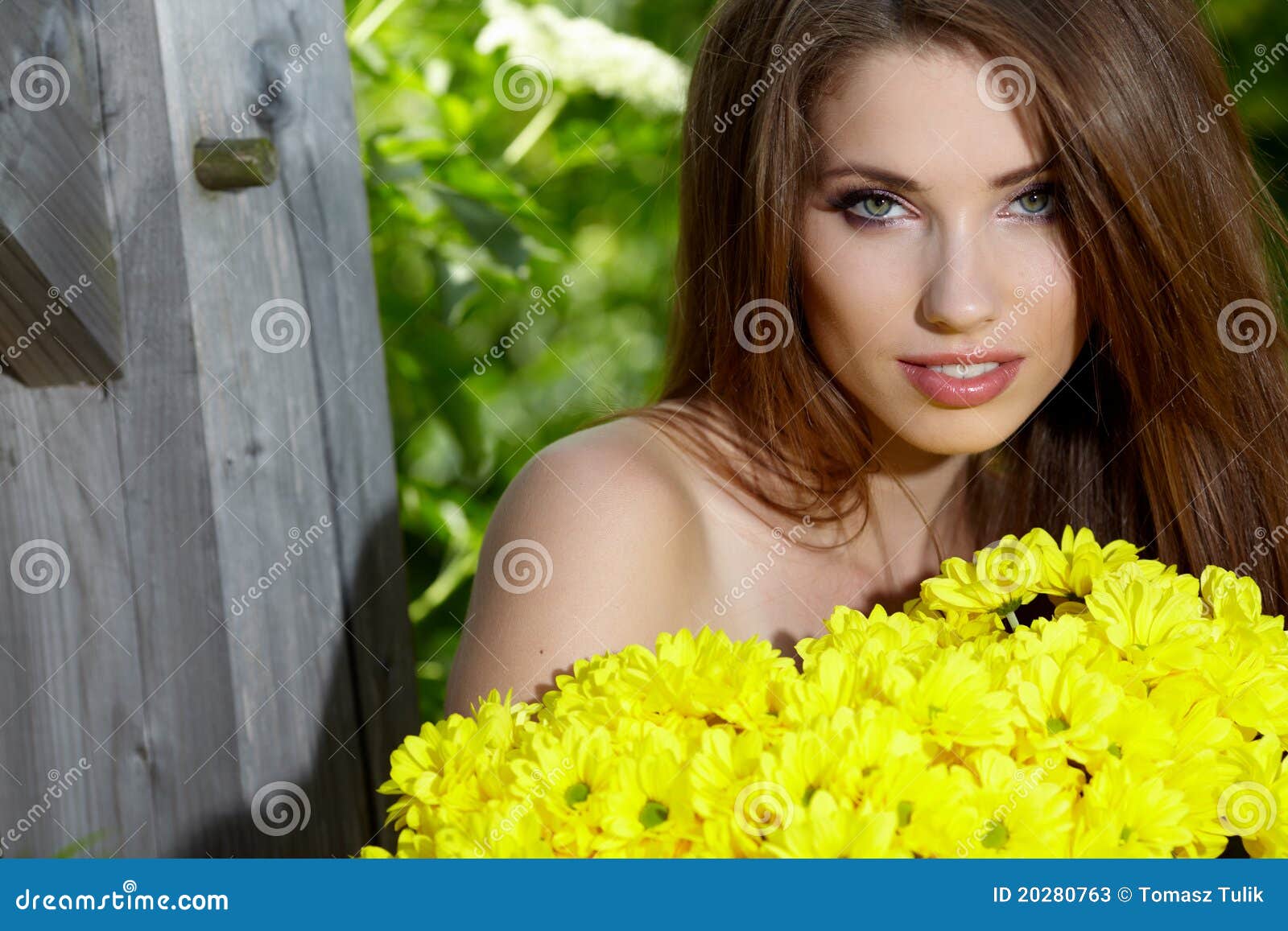 Beautiful summer woman stock image. Image of female, green - 20280763