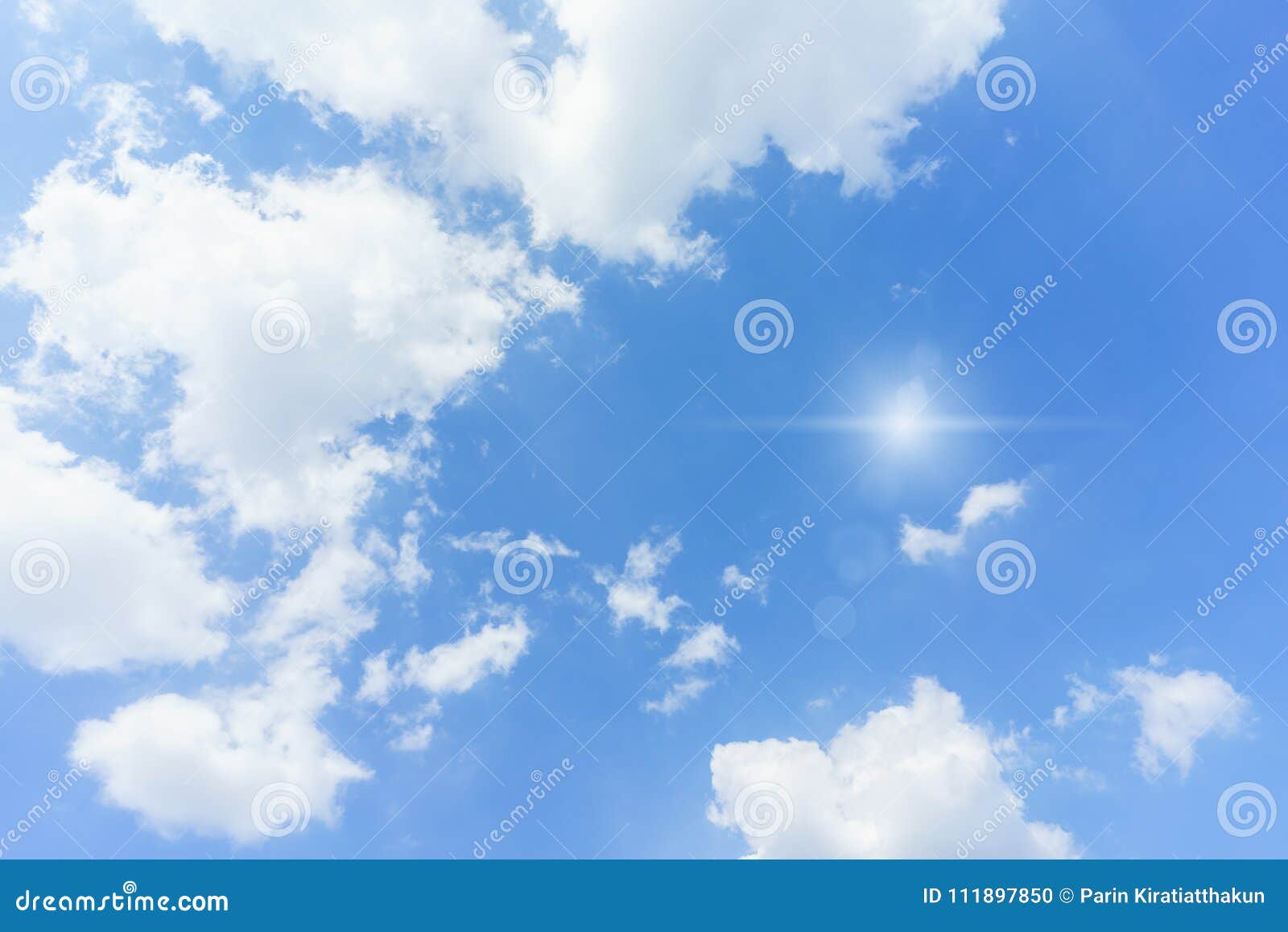 Sun with Blue Sky Nature Background. Stock Photo - Image of sunlight ...