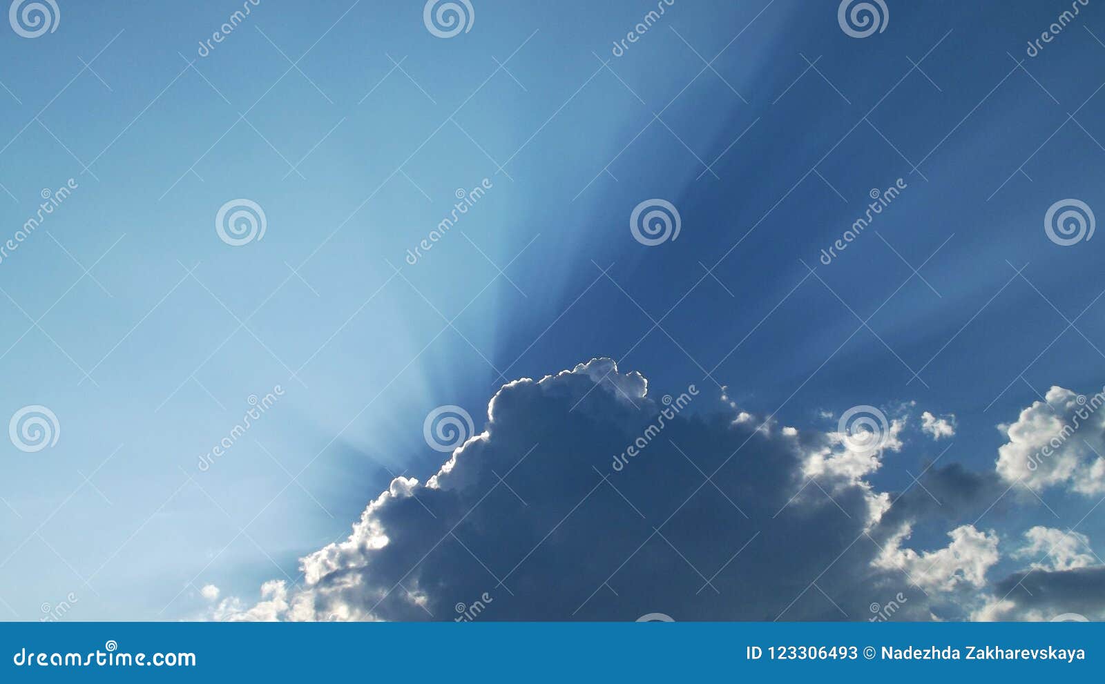 Beautiful Sun Rays Behind the Clouds. Stock Image - Image of cloud ...