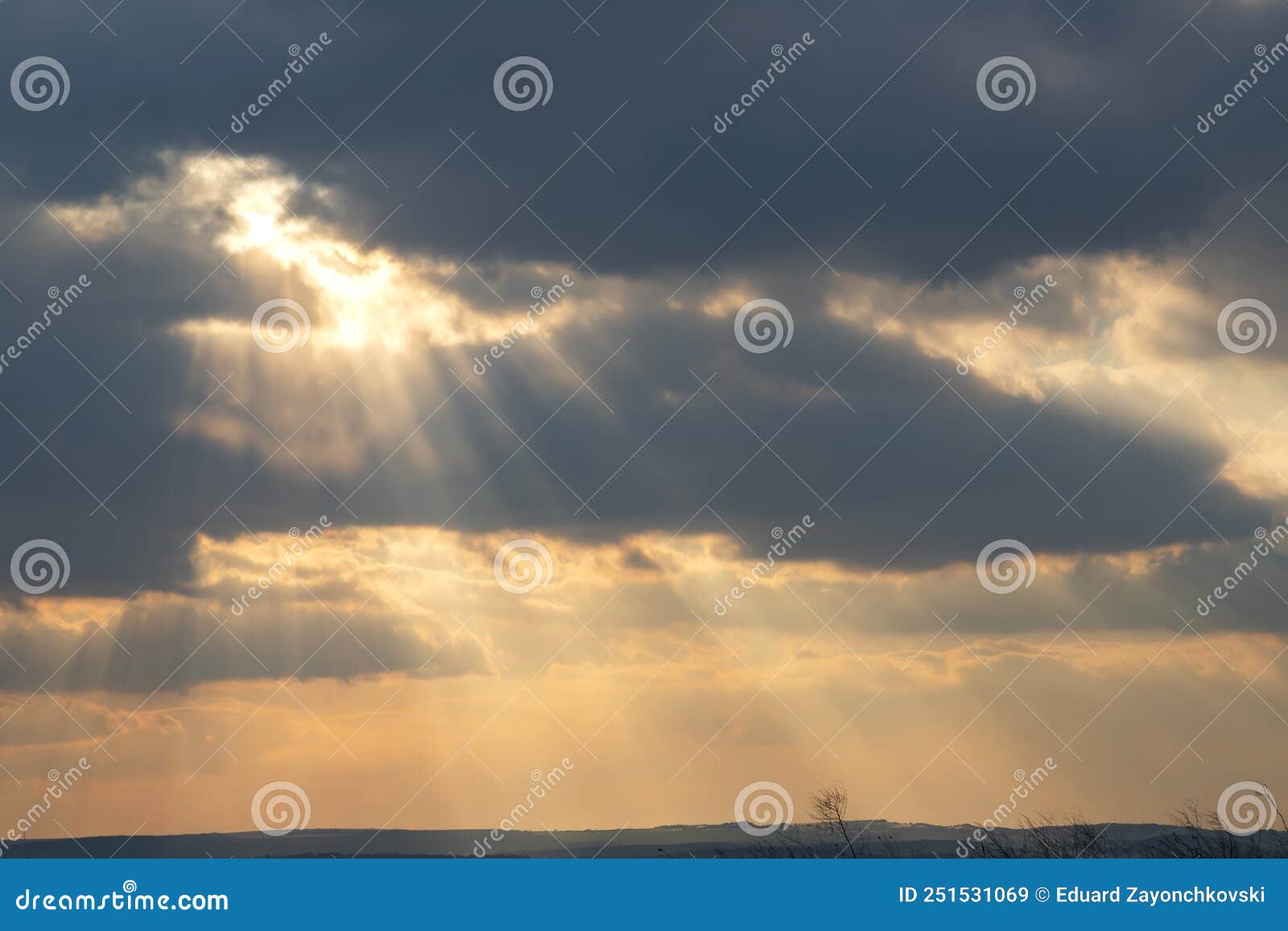 Beautiful Sun Rays from Stormy Clouds Stock Image - Image of beautiful ...