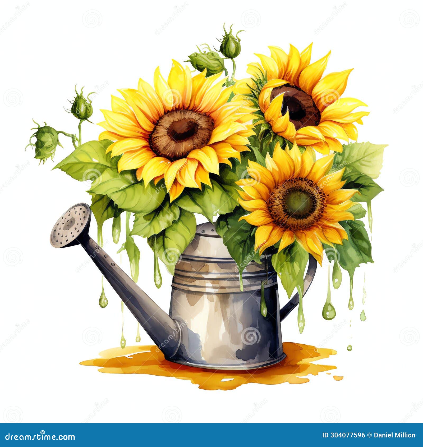 Beautiful Sunflower with Ladybug Clipart Illustration Stock ...