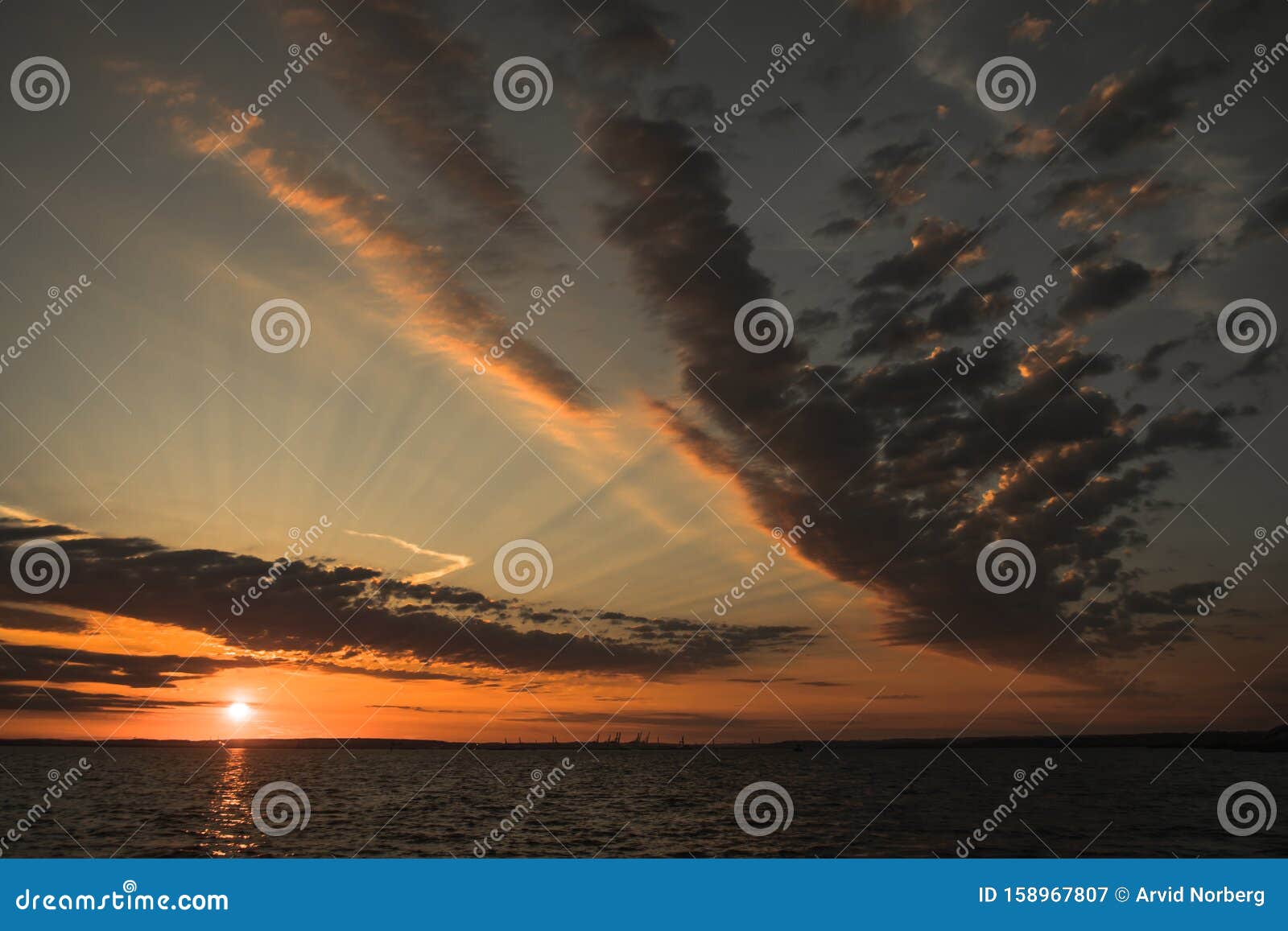 Beautiful Sunirse with Sunrays and Clouds Stock Image - Image of ...