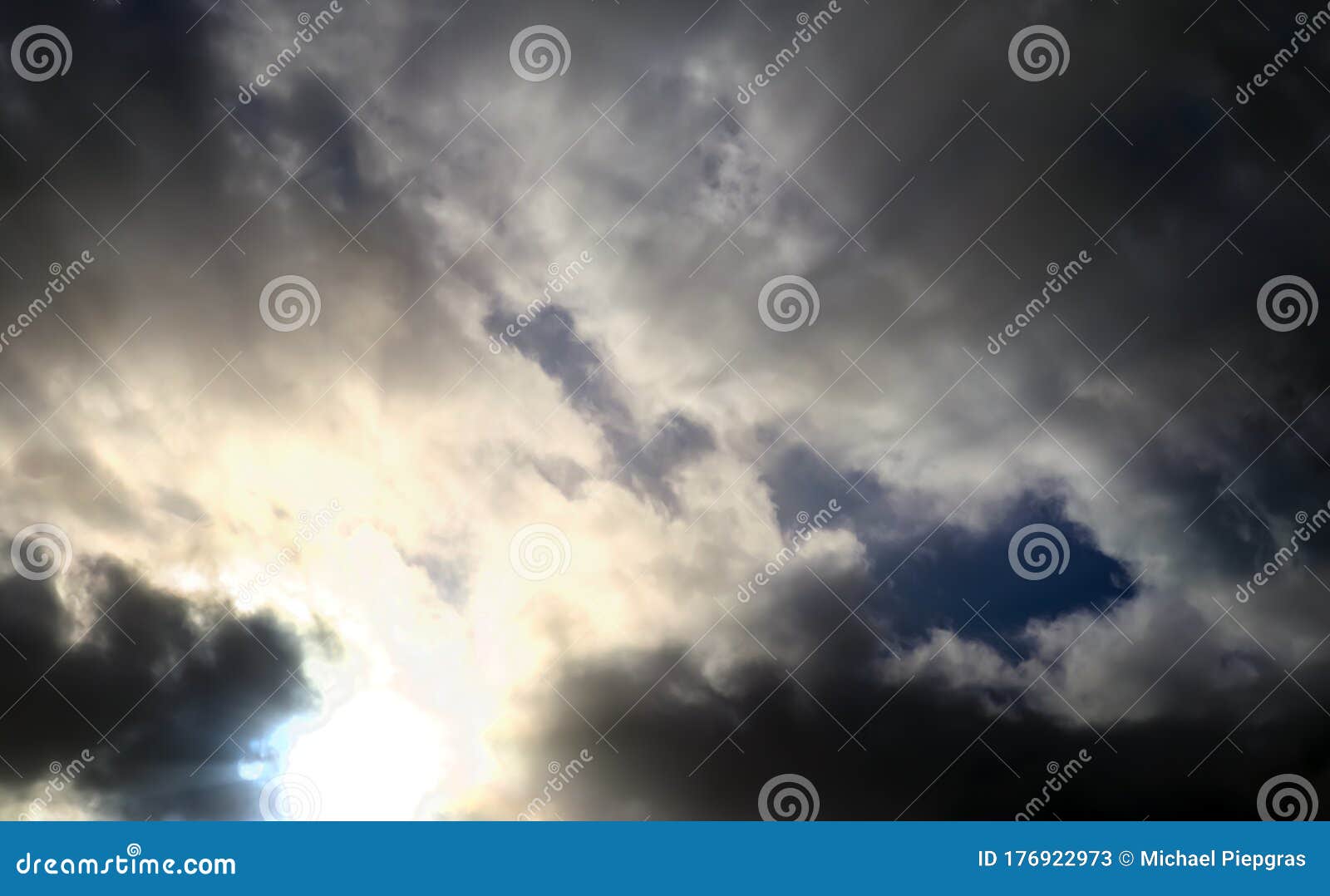 Beautiful Sunlight Beams through a Stunning Cloudscape in the Sky Stock ...