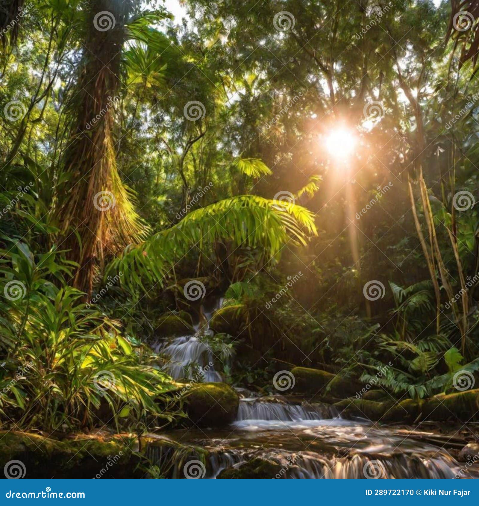 Beautiful Sunlight in the Forest Stock Illustration - Illustration of ...