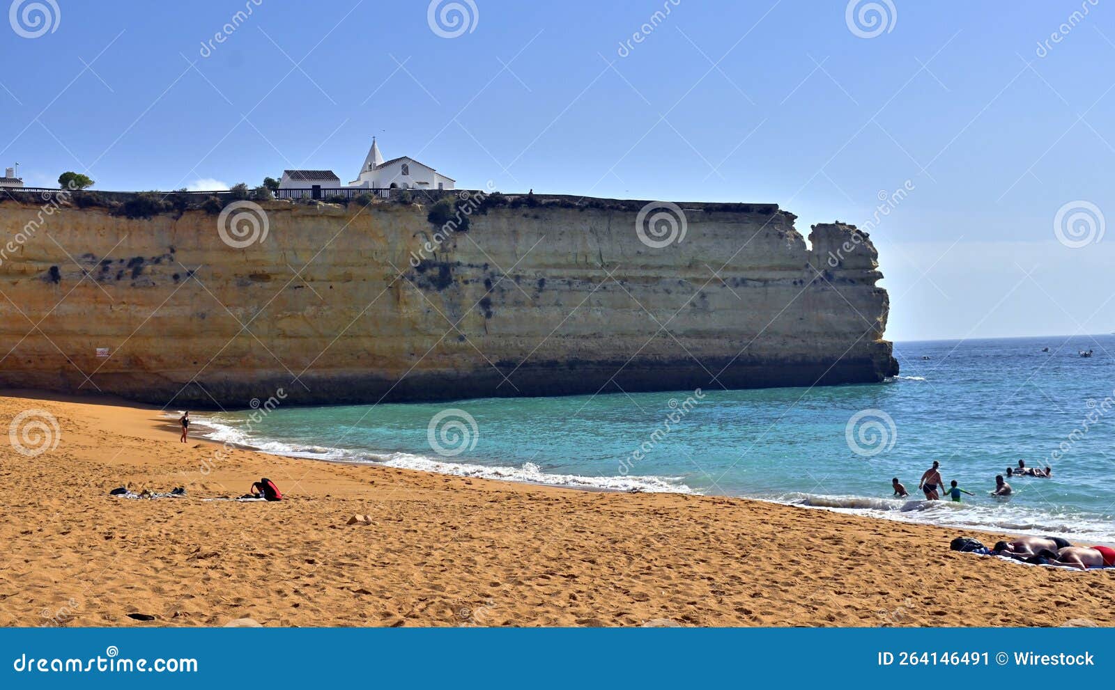Beautiful Sunny Beach with Tall Cliffs Stock Image - Image of landscape ...