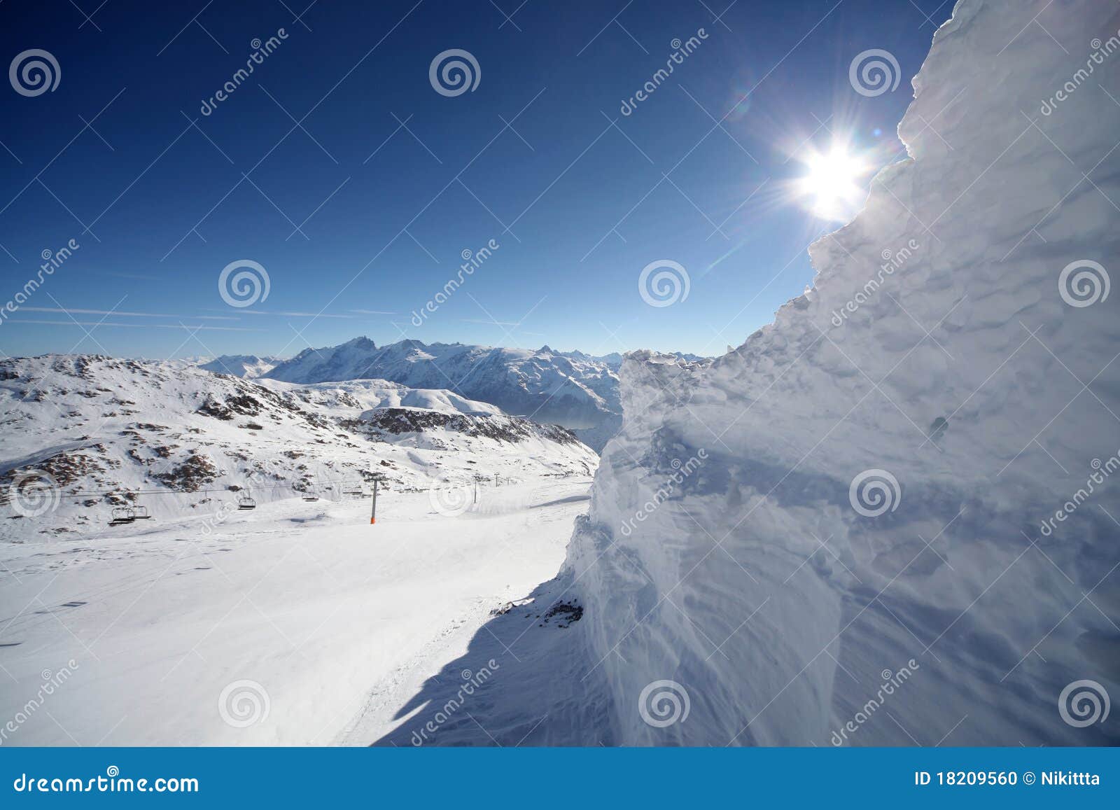 Beautiful Sunny Day in French Alps Stock Photo - Image of pine, lift ...