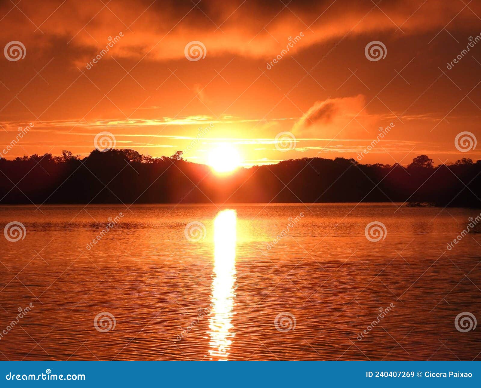 Beautiful Sunrise on the Amazon River Stock Image - Image of shore ...