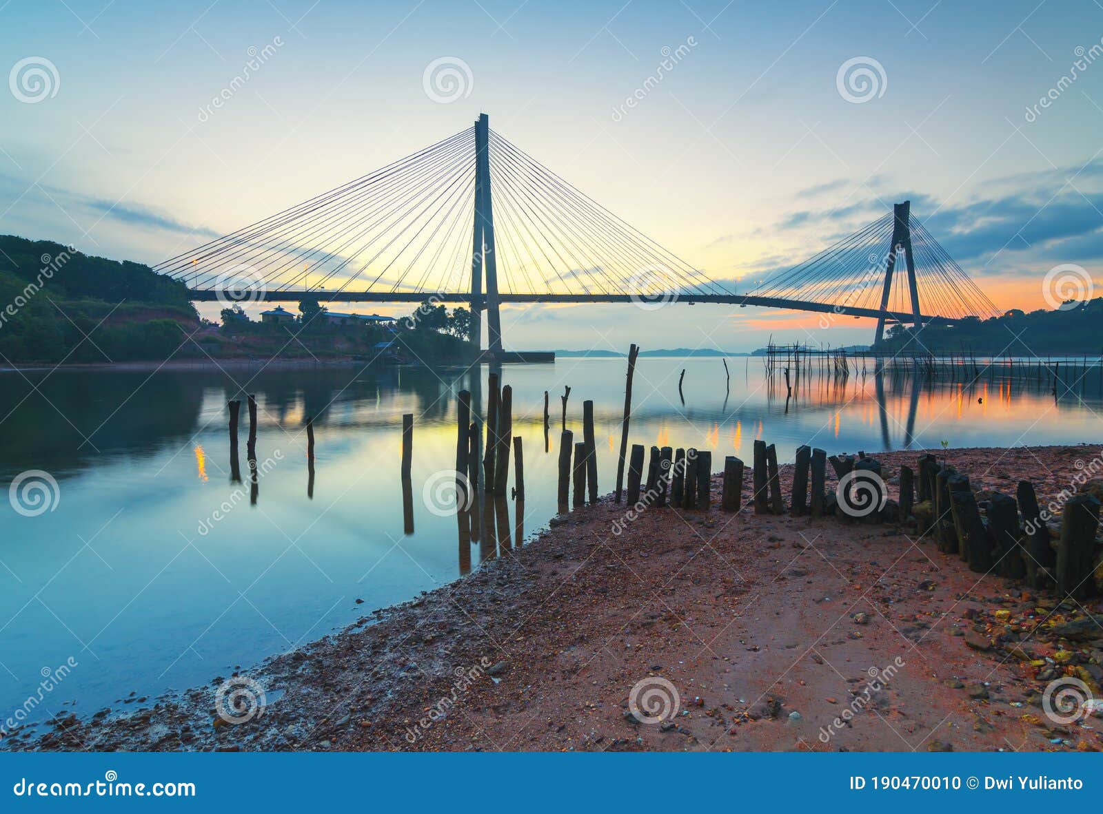 Beautiful Sunrise at Barelang Bridge - Batam Island Editorial Image ...