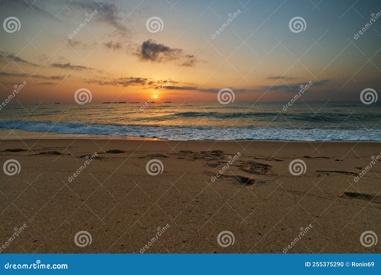 Beautiful Sunrise on a Calm Sea Stock Photo - Image of landscape, blue ...