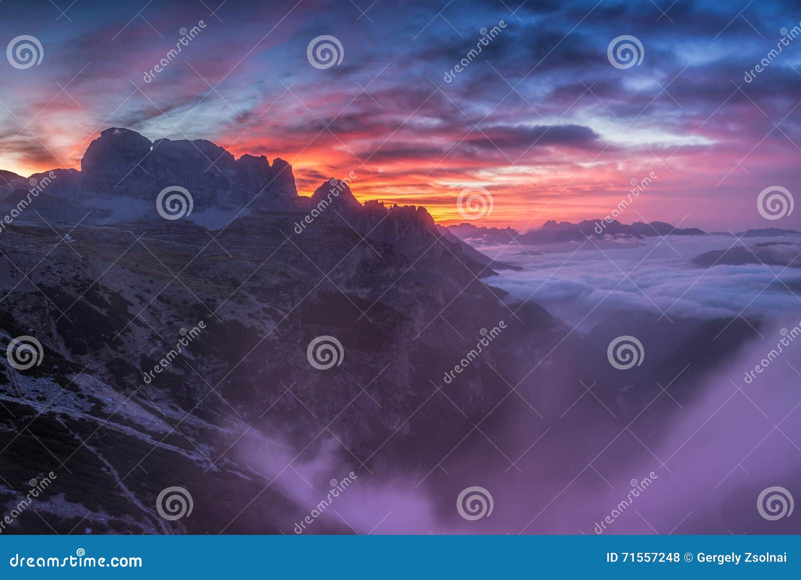 Beautiful Sunrise on the Dolomites Stock Photo - Image of alpine ...