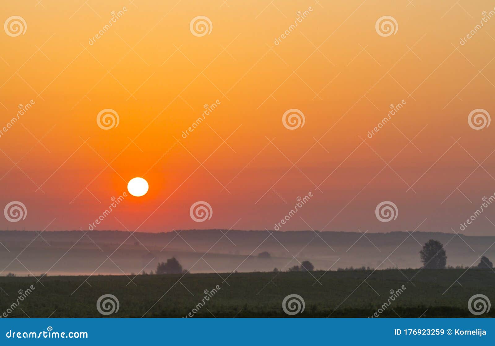 Beautiful Sunrise in the Field on the Morning Stock Image - Image of ...