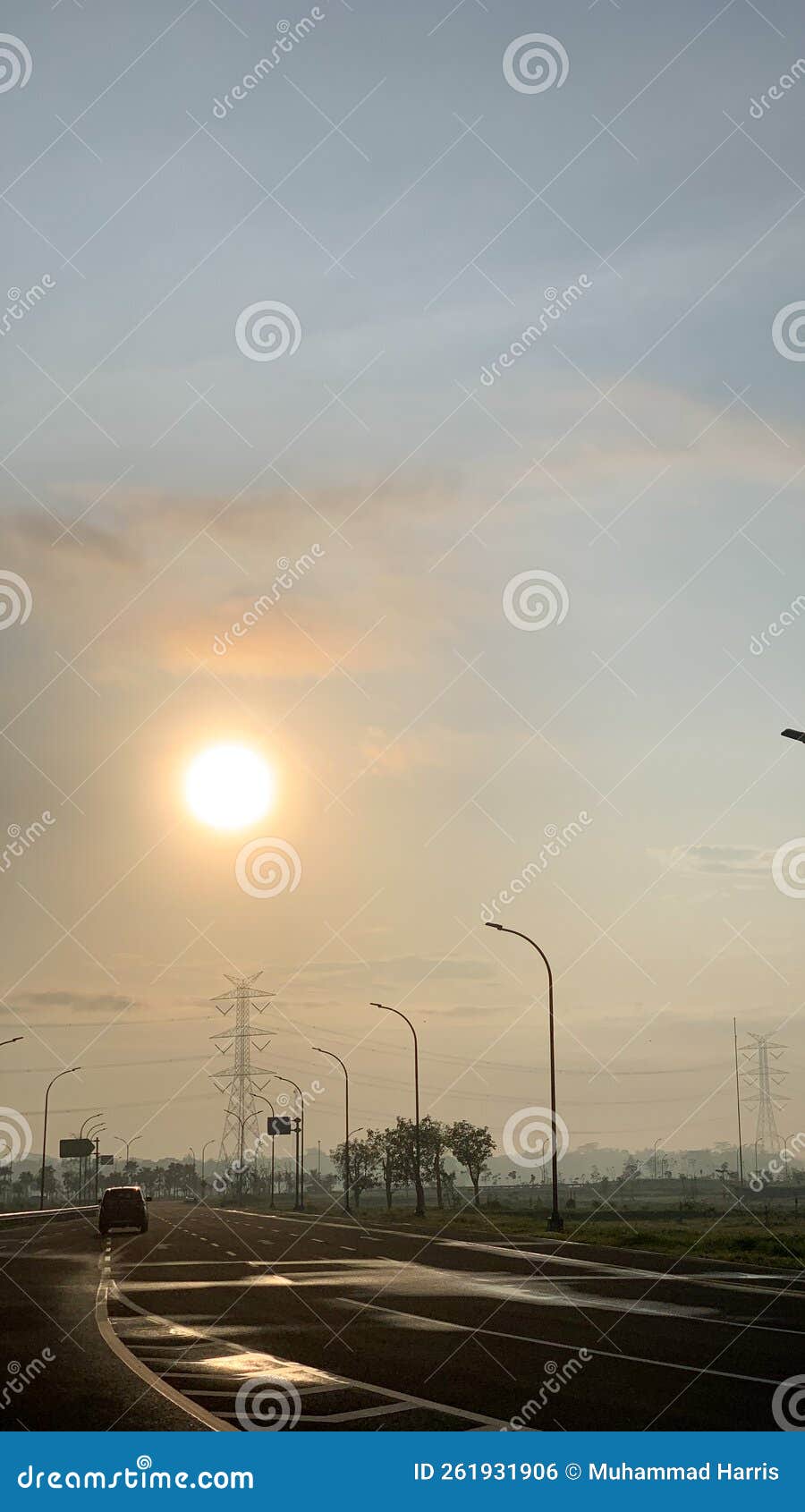 Beautiful Sunrise in Highway Road after Rain Stock Photo - Image of ...
