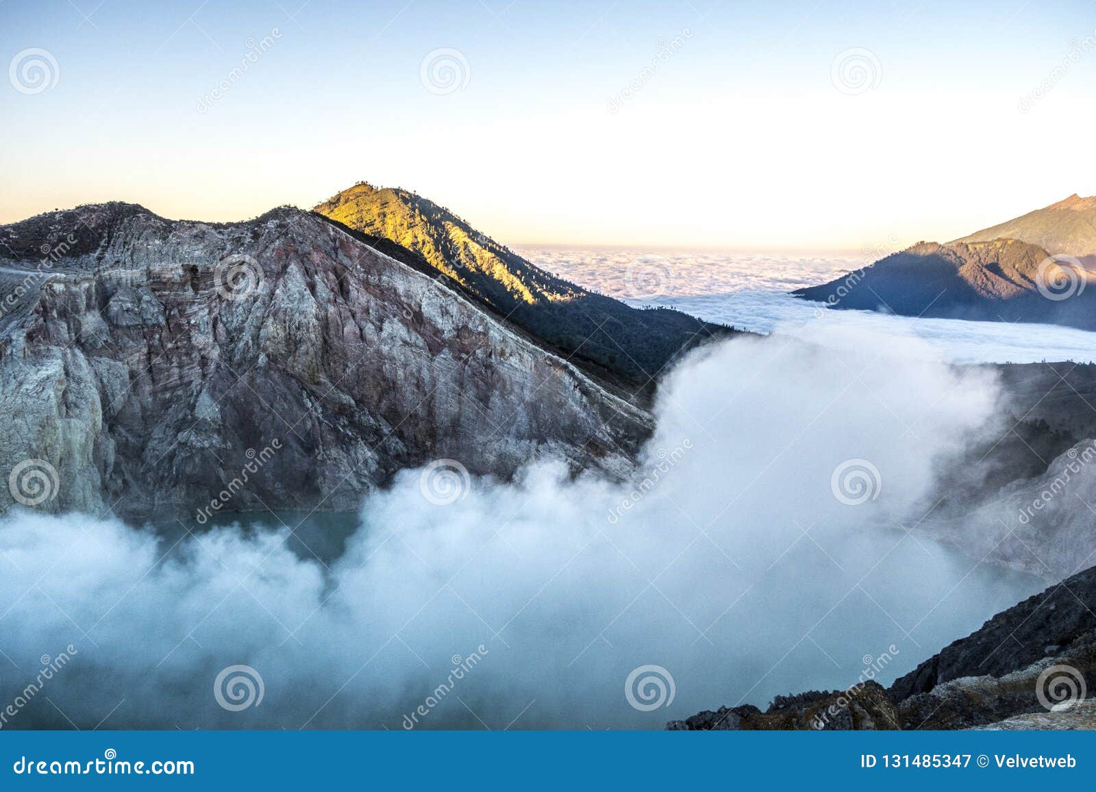 Ijen Volcano, Java, Indonesia Stock Image - Image of colour, lake ...