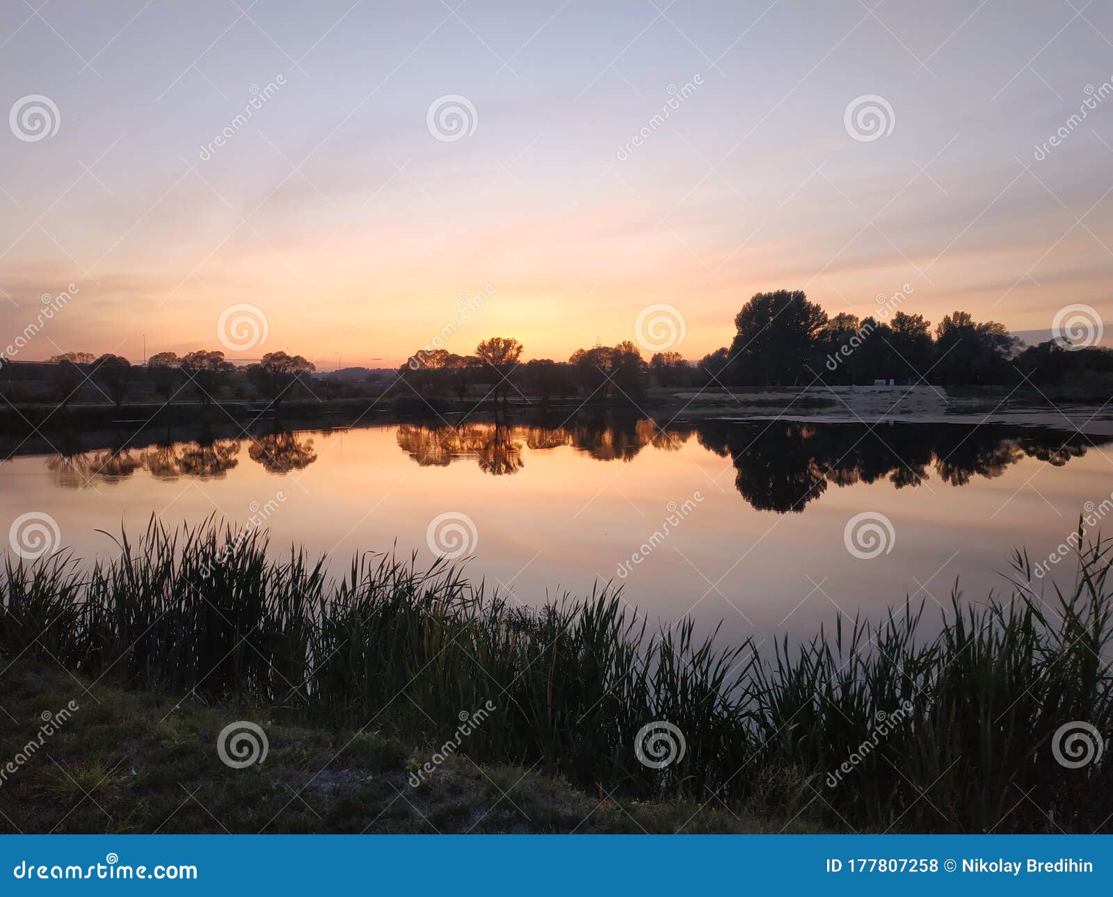 Beautiful Sunrise Over the Lake Stock Photo - Image of nature, morning ...