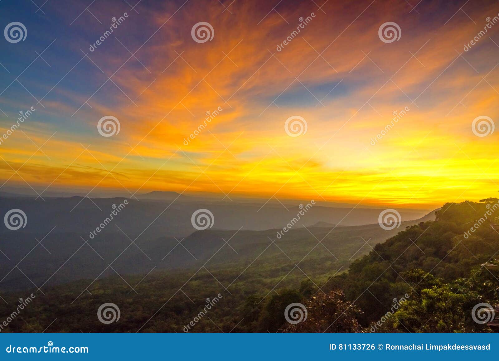 Beautiful Sunrise Over the Mountains Stock Photo - Image of grass ...