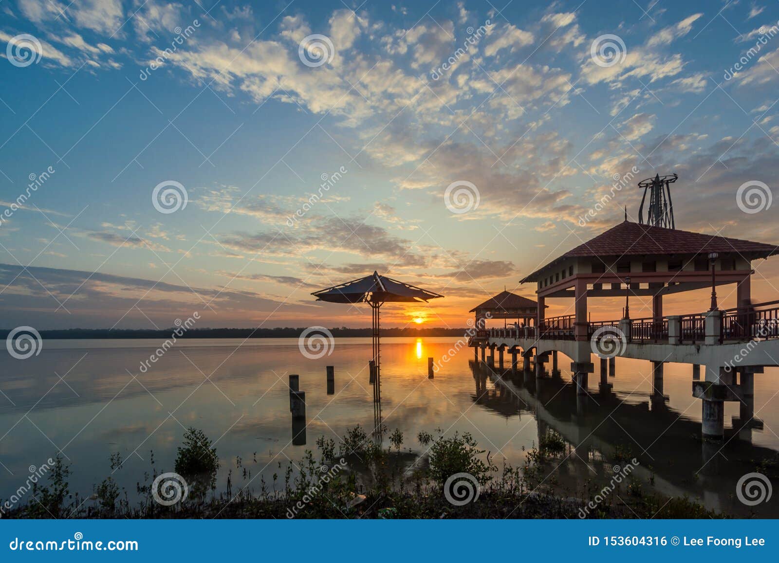 Beautiful Sunrise Scene at Lakeside Stock Photo - Image of lakeside ...