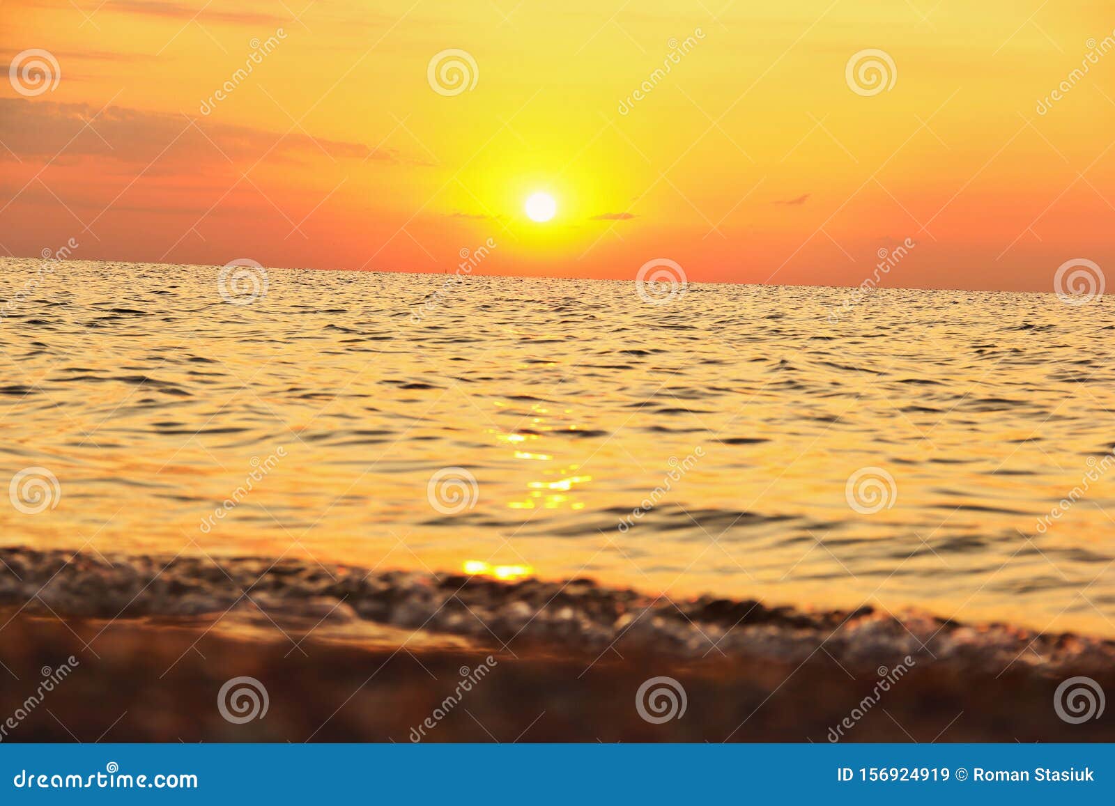 Beautiful Sunrise at Sea. the Sea in the Foreground Stock Image - Image ...