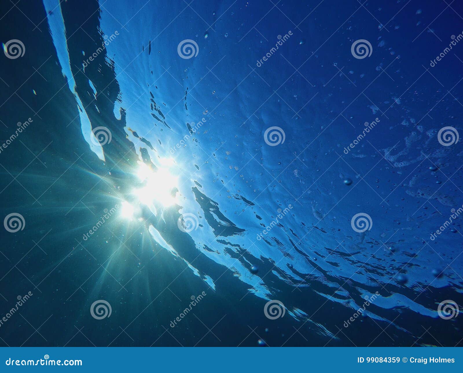 Sunlight Rays through the Ocean Stock Image - Image of sunlight, space ...