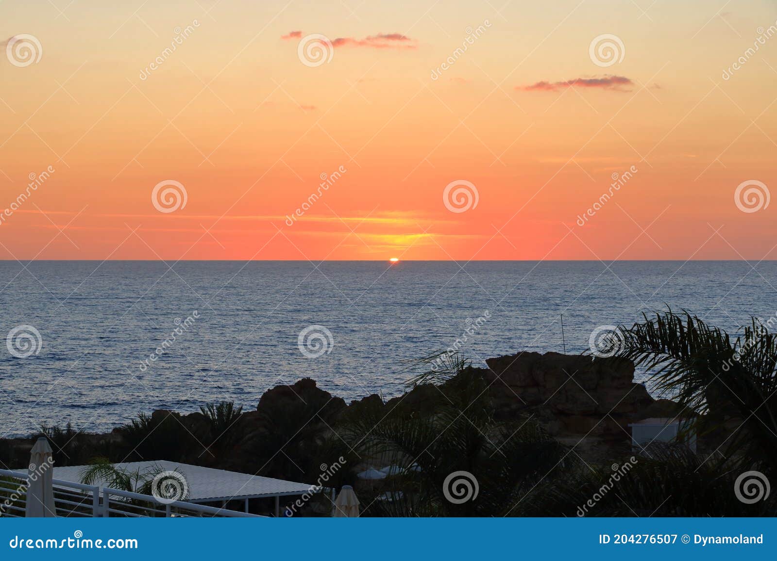 Beautiful Sunset Above the Sea in Paphos, Cyprus Stock Image - Image of ...
