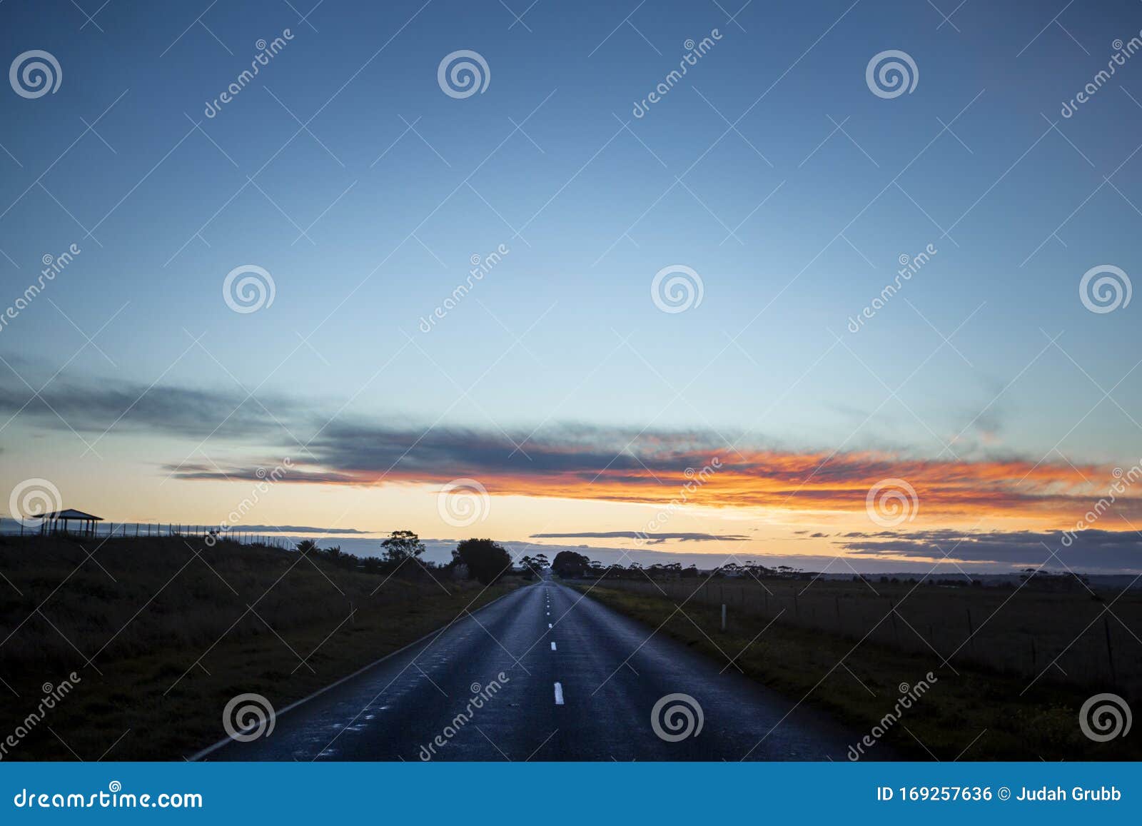 Beautiful Sunset Along Australian Roads and Fields Stock Photo - Image ...