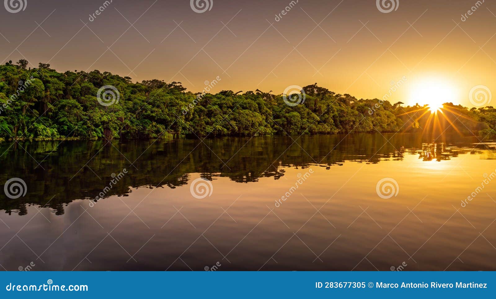 Beautiful Sunset on the Amazon River in High Resolution Stock ...