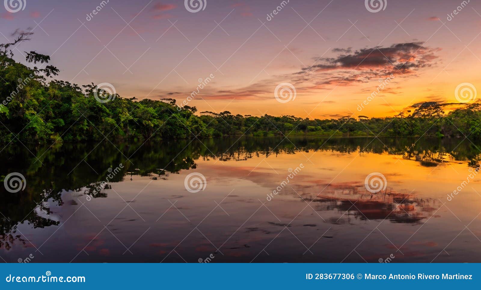 Beautiful Sunset on the Amazon River in High Resolution and Sharpness ...