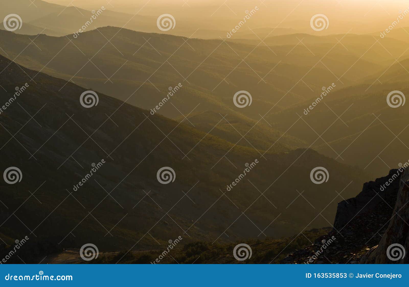 Beautiful Sunset Backlite in a Valley Stock Image - Image of colors ...