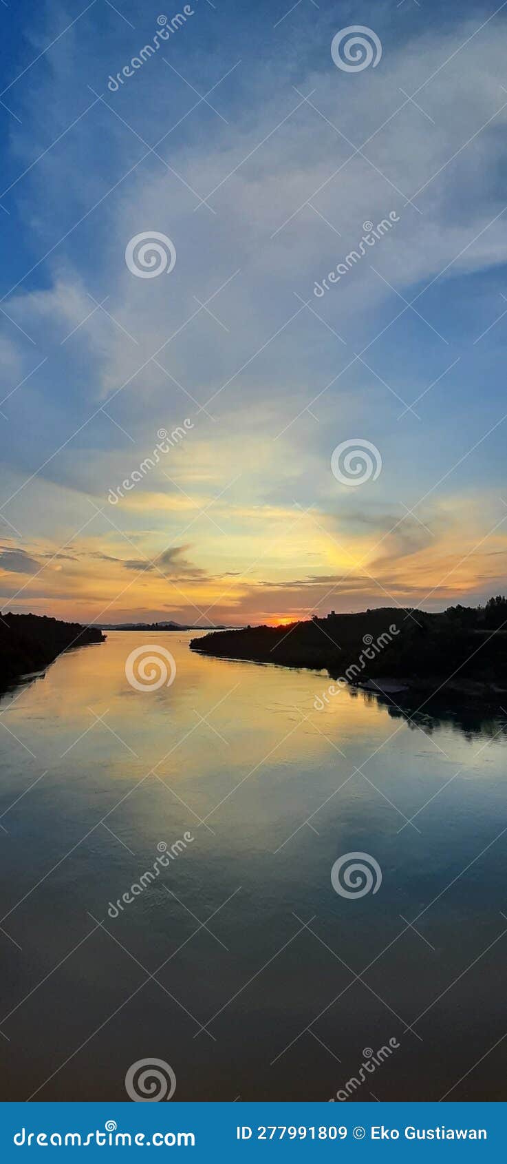 Beautiful Sunset at Batam Island Barelang Bridge Stock Image - Image of ...