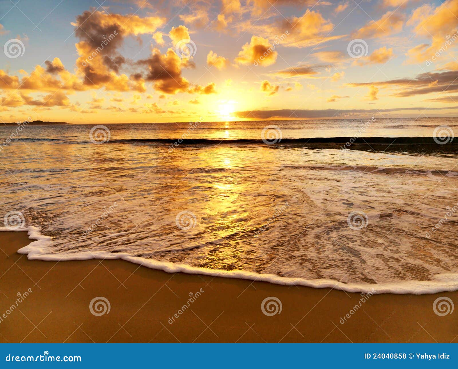 Beautiful Sunset on the Beach Stock Photo - Image of background, ocean ...