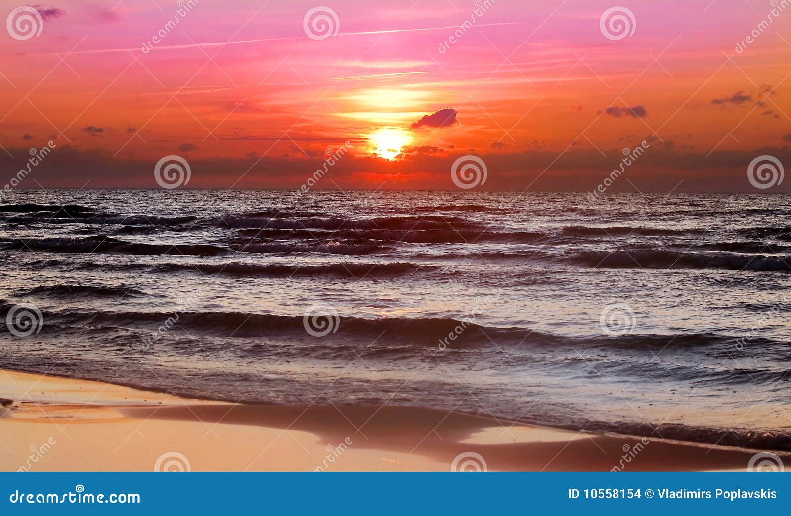 Beautiful Sunset on the Beach, Autumn Weather Stock Photo - Image of ...