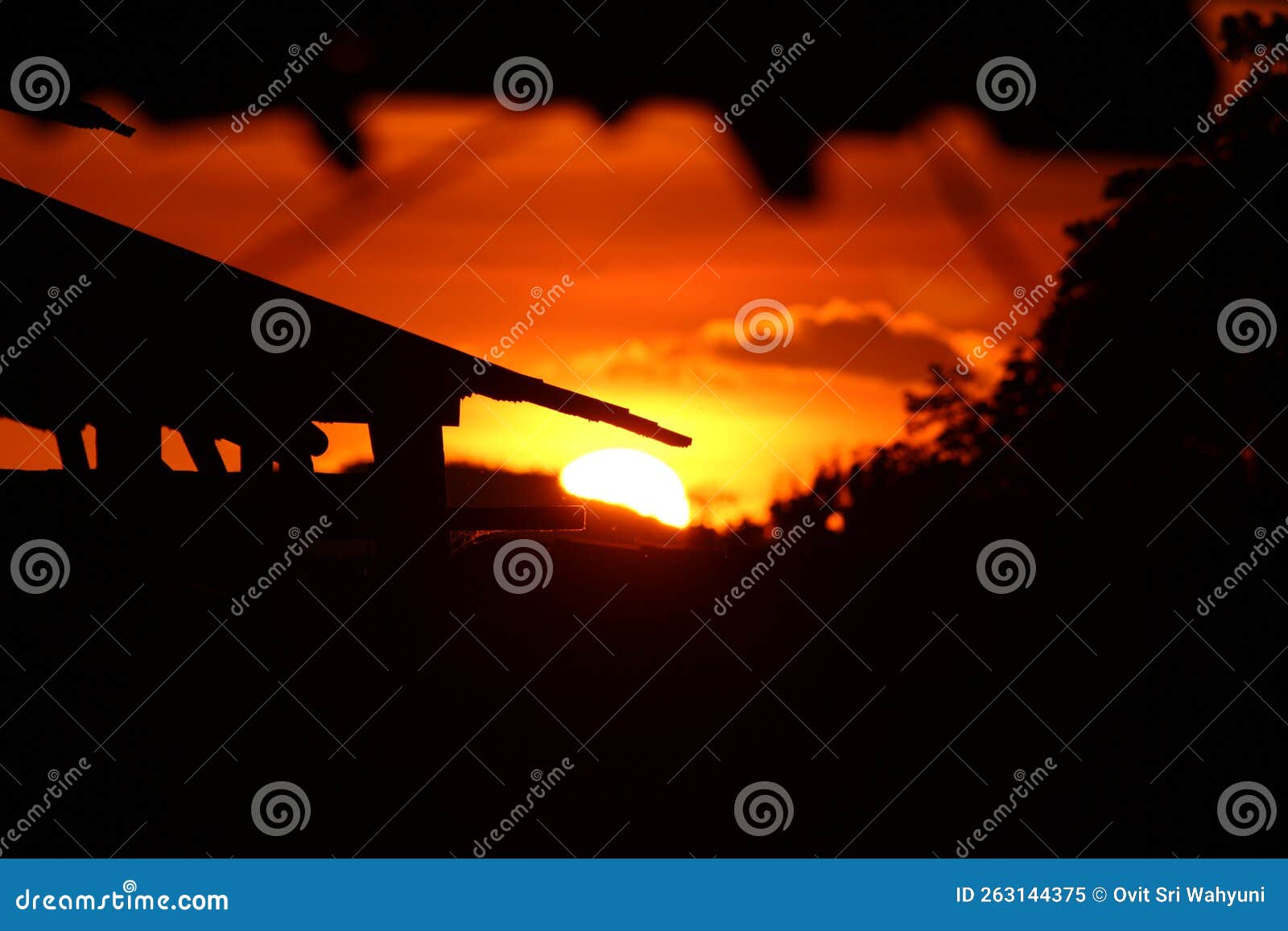 Beautiful Sunset Behind the House Building Stock Image - Image of ...
