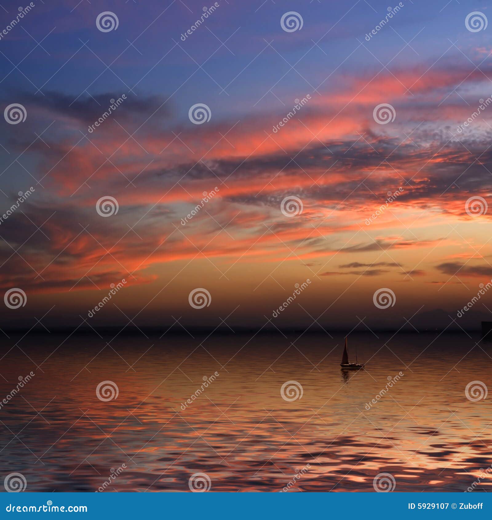 Beautiful Sunset and a Boat Stock Image - Image of boat, blue: 5929107