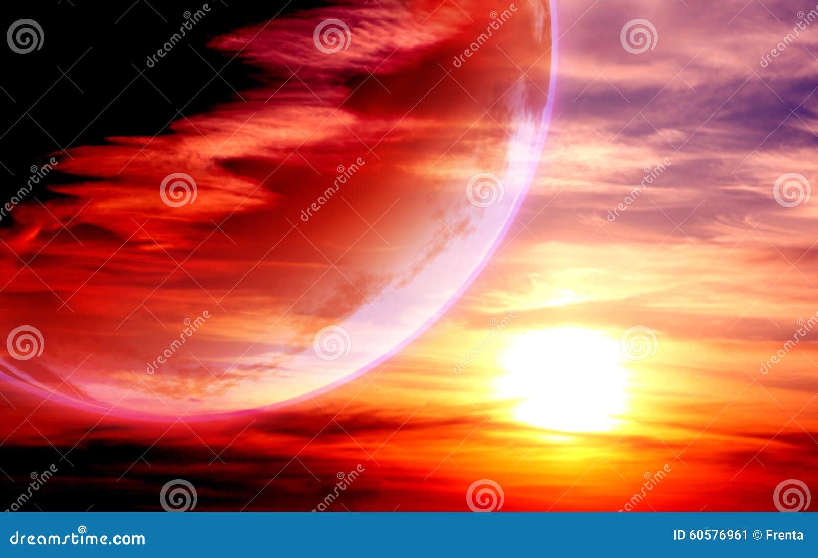 Beautiful Sunset, Cloud and Planet Stock Image - Image of astronomy ...