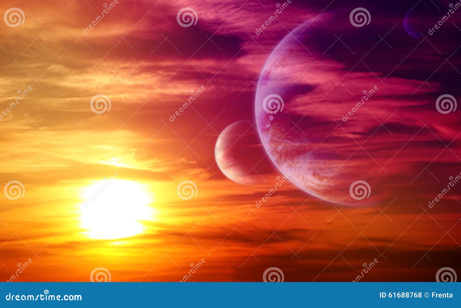 Beautiful Sunset, Cloud and Planets Stock Photo - Image of lighting ...