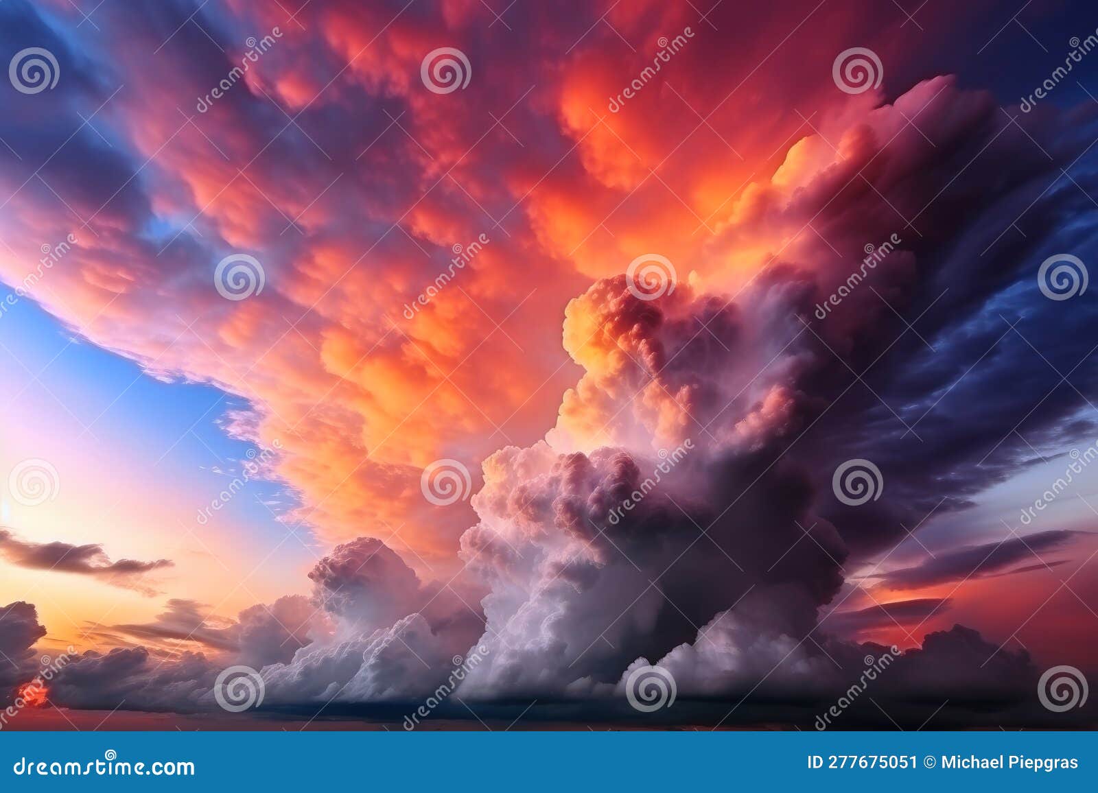 A Beautiful Sunset Clouds Sky Created with Generative AI Technology ...