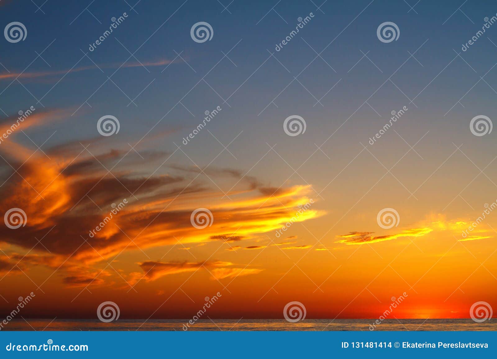 Beautiful Sunset Clouds in the Sky Over the Sea, Bright Colors of ...