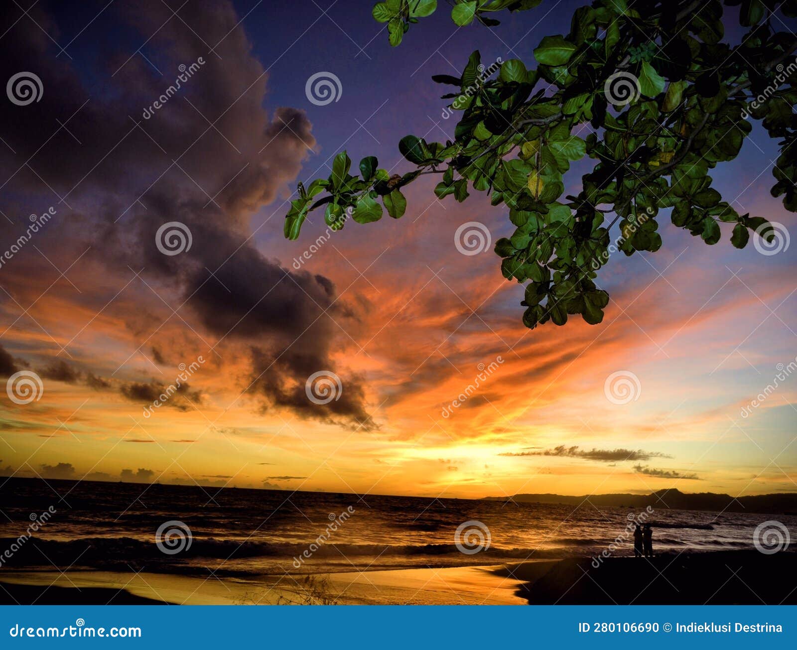 Beautiful Sunset on the Coast of Sukabumi, West Java, Indonesia Stock ...