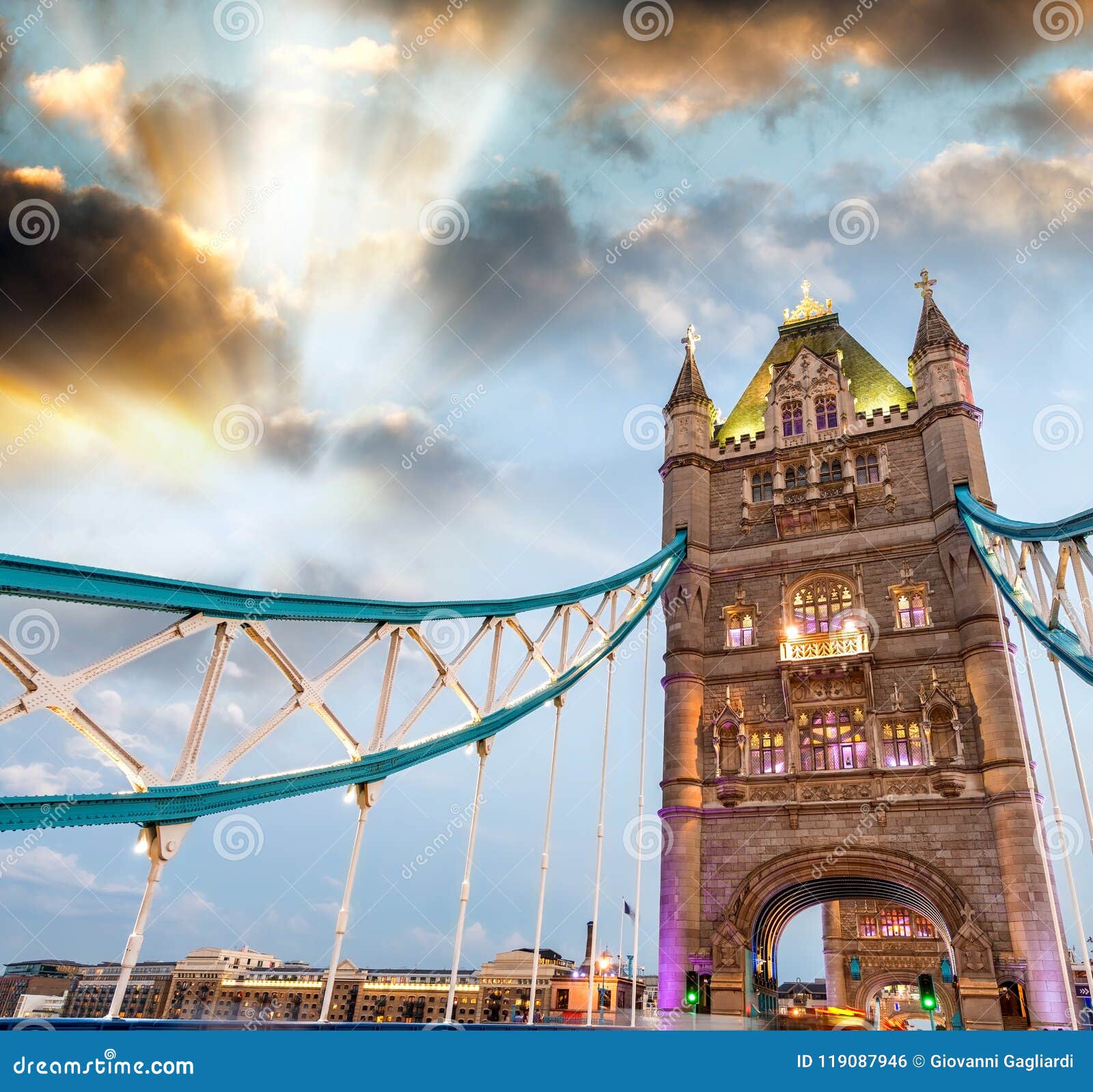 Beautiful Sunset Colors of Tower Bridge, London Stock Photo - Image of ...