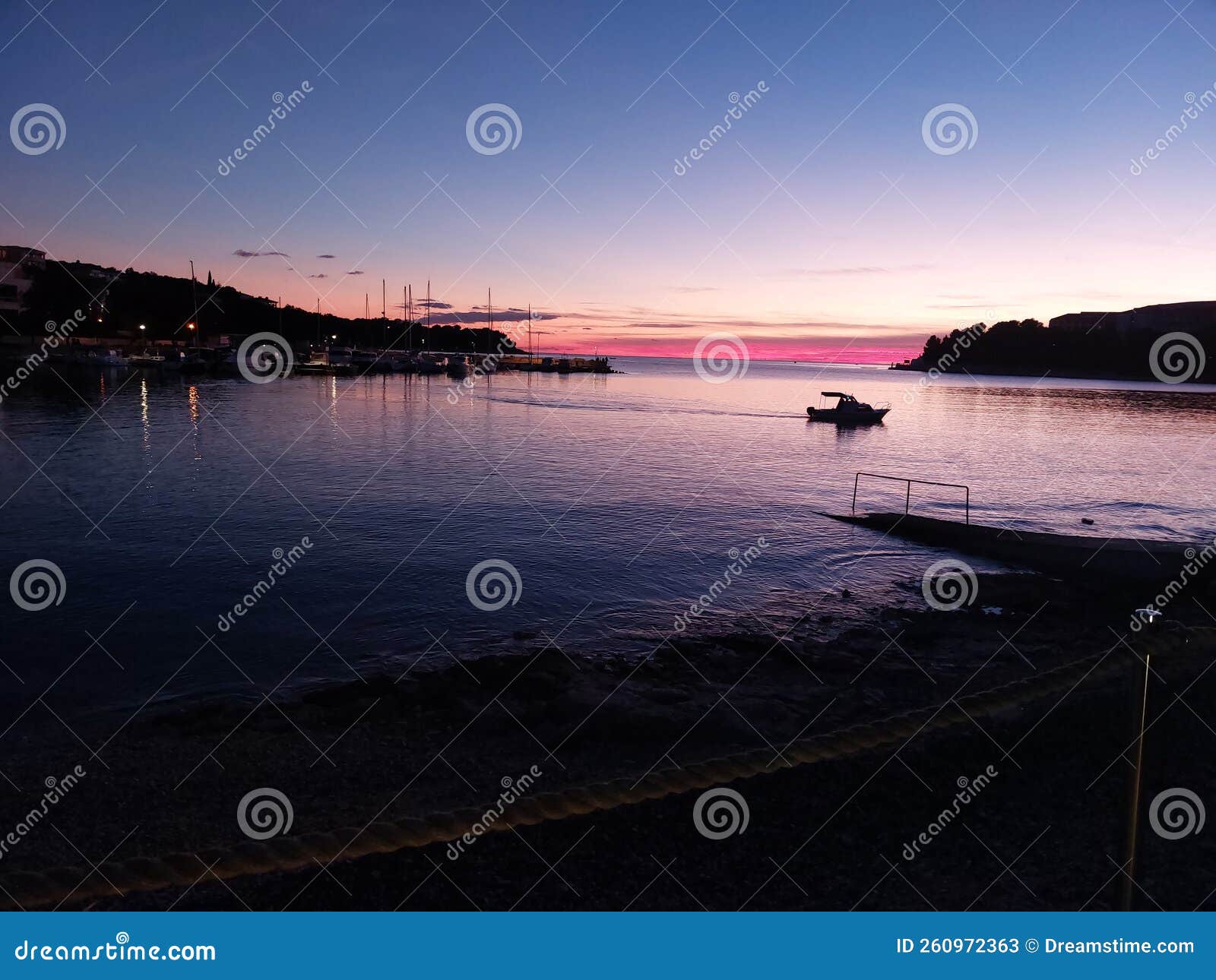 A Beautiful Sunset on the Croatian Coast Stock Image - Image of dawn ...