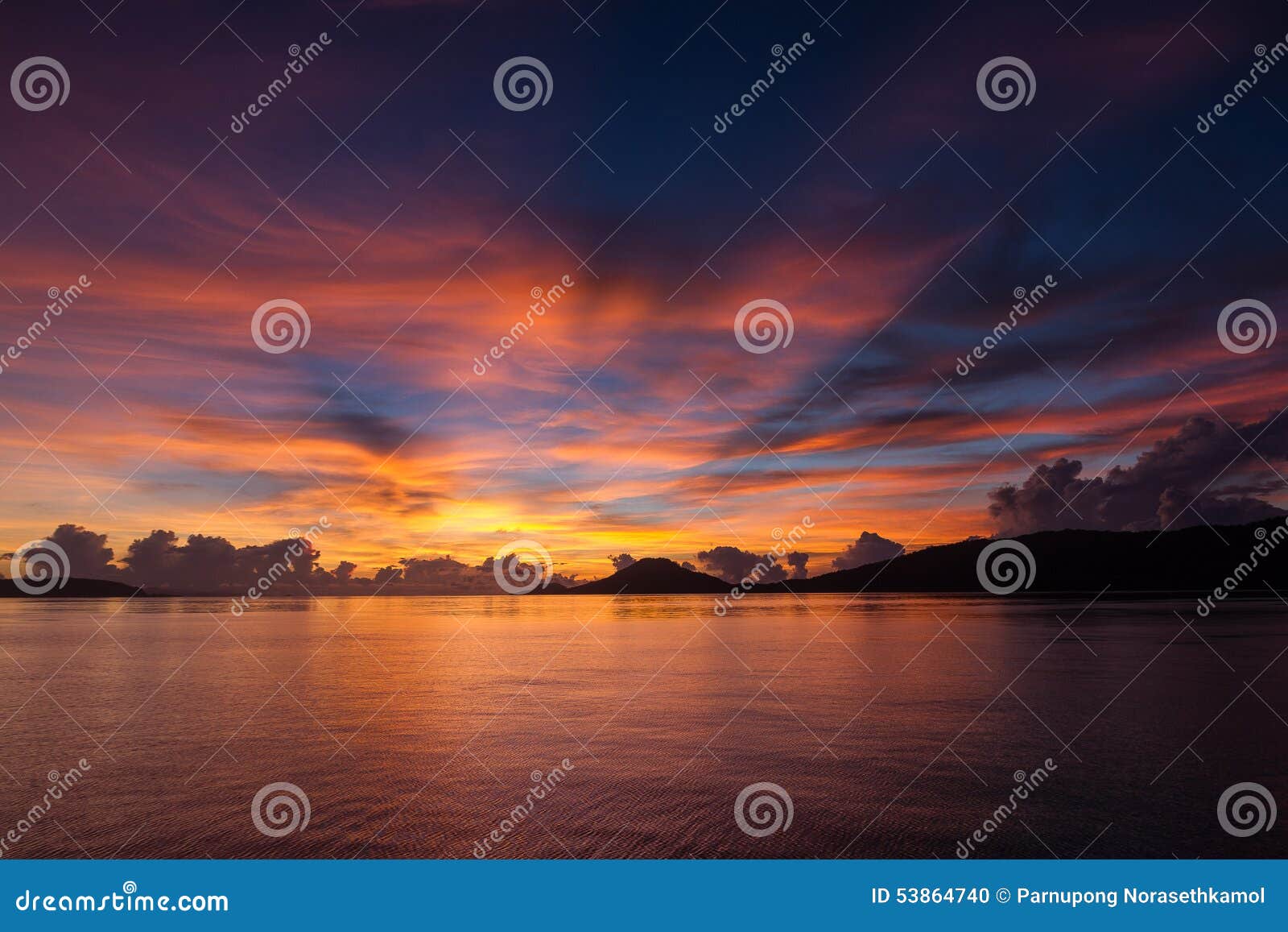 Beautiful Sunset in Dampier Strait,Raja Ampat Stock Photo - Image of ...